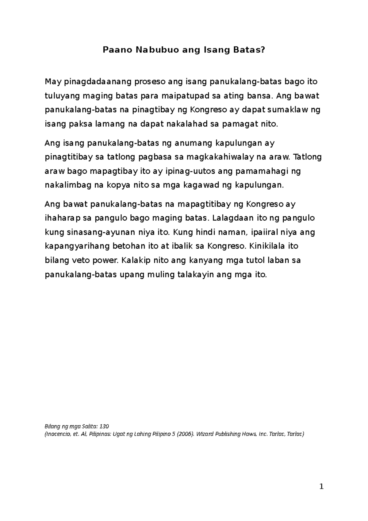 GST Filipino - Proseso ng Pagbubuo ng Isang Batas at Panahon ng Bagong ...