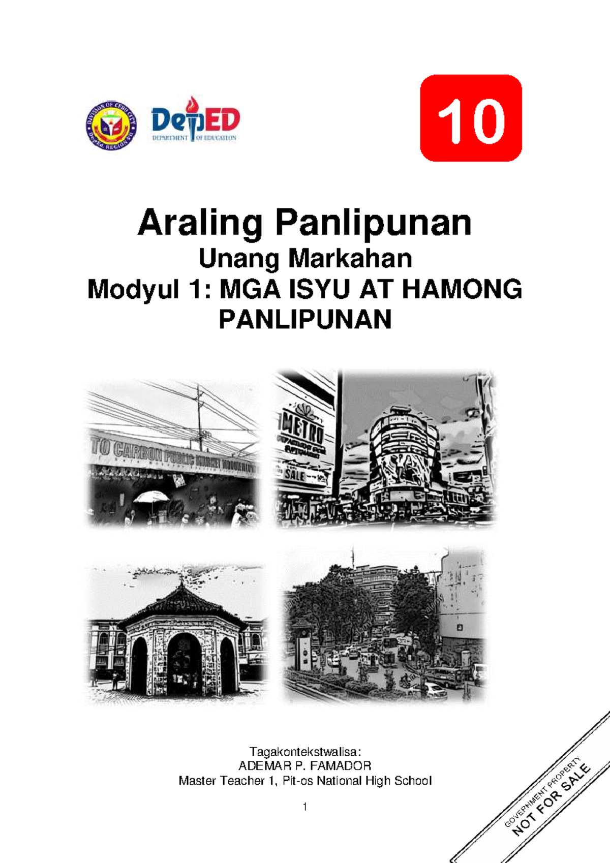 Araling Panlipunan 10: Unang Markahan Modyul 1 - Mga Isyu at Hamong Panlipunan - Studocu