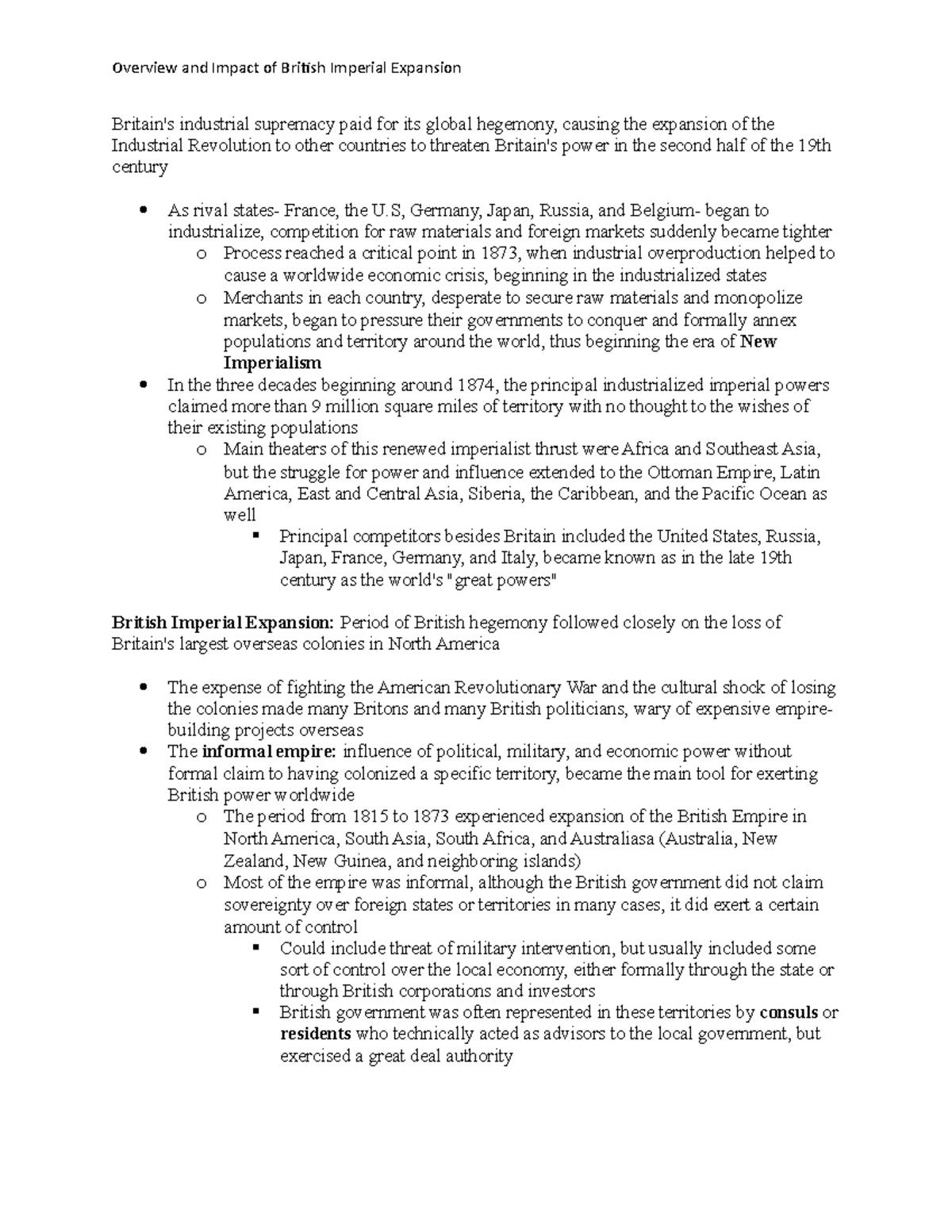 British Imperial Expansion: Overview and Impacts of Global Hegemony ...
