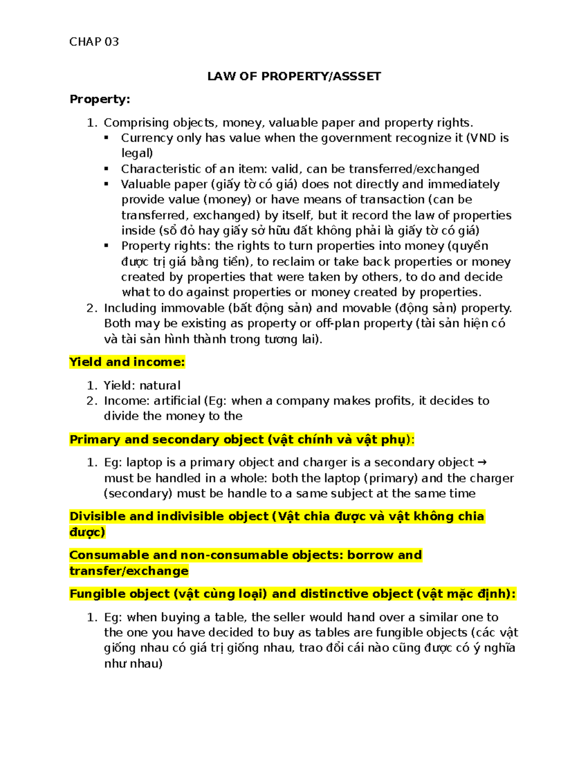 CHAP 03: LAW OF PROPERTY - Business Law Overview - Studocu