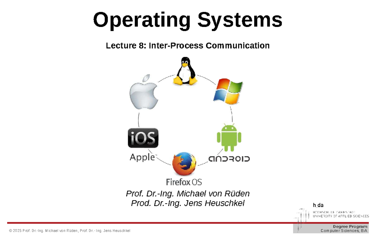 Operating Systems SS25: Inter-Process Communication Lecture 8 Notes ...