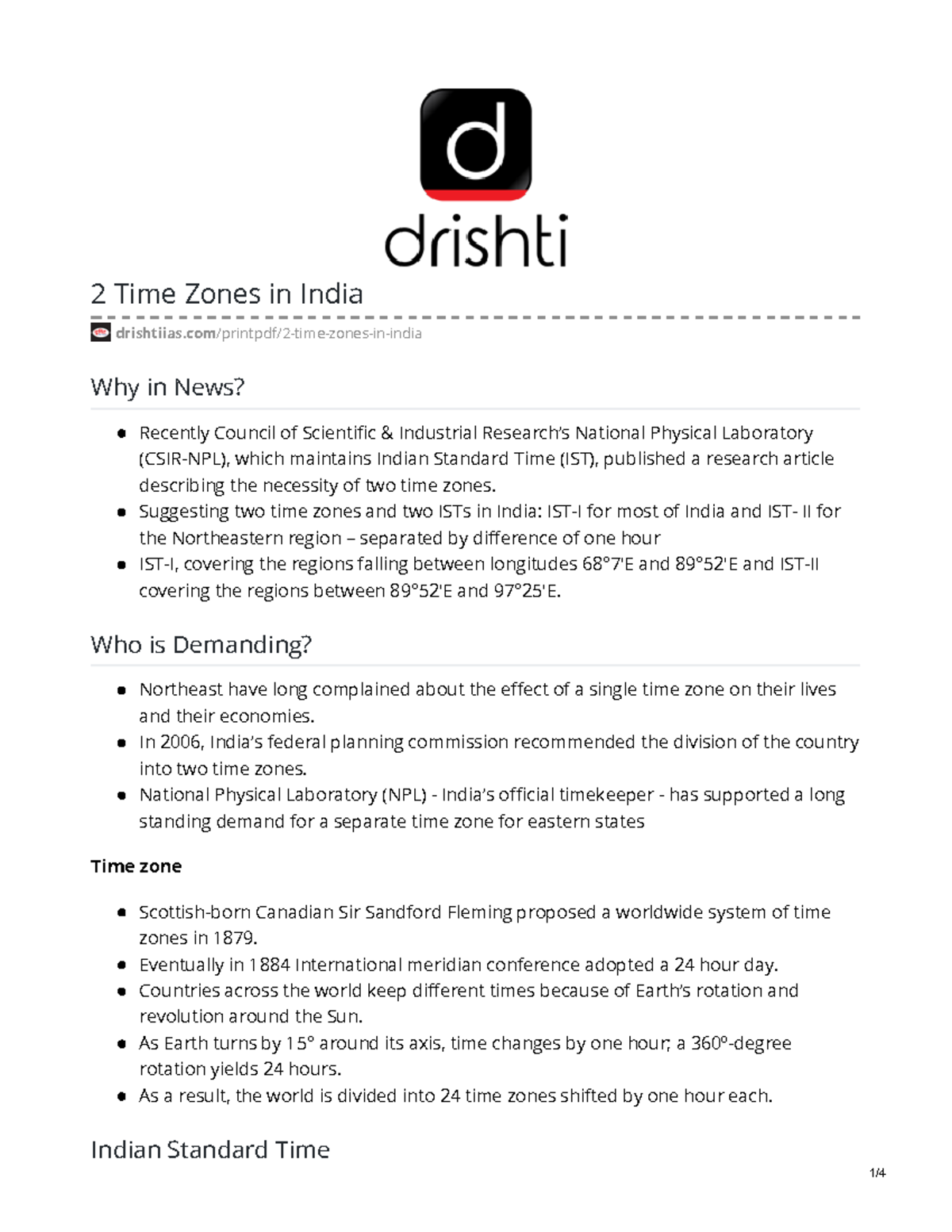 India's Time Zones: Exploring the Need for Two Distinct ISTs - Studocu