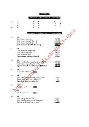 Chap.14 Guerrero Process Costing Questions - PROBLEMS Department of Hope Manufacturing Company ...