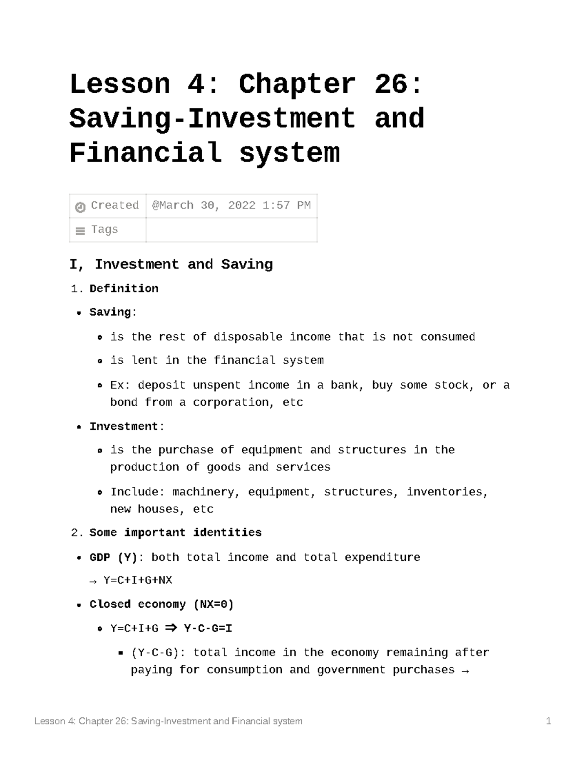Lesson 4 Chapter 26 Saving-Investment and Financial system - Lesson 4 ...