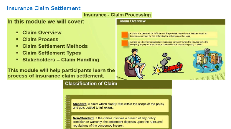 Insurance Claim Settlement Overview and Process (Dec25) - Studocu