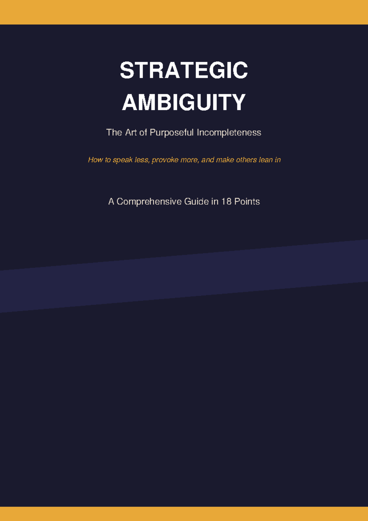Strategic Ambiguity: A Comprehensive Guide for German Class Notes - Studocu