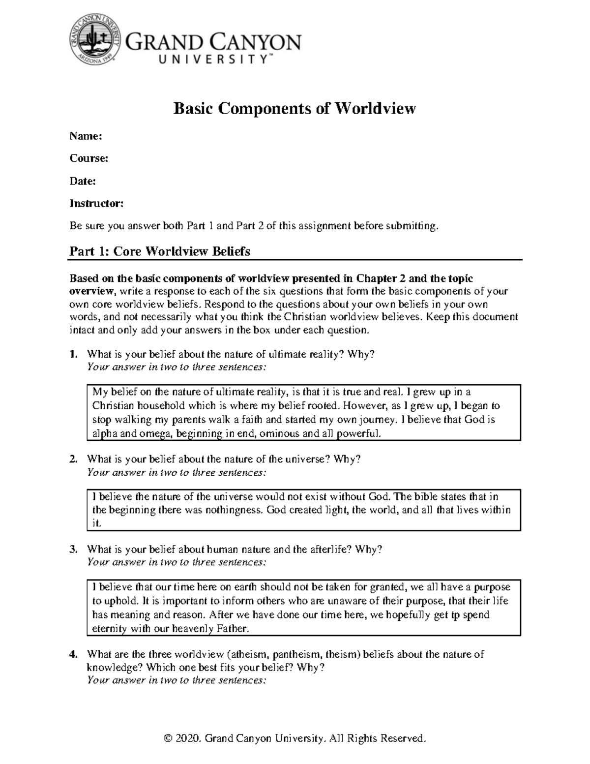 CWV-101-301-RS-T1Basic Components Of Worldview - © 2020. Grand Canyon ...