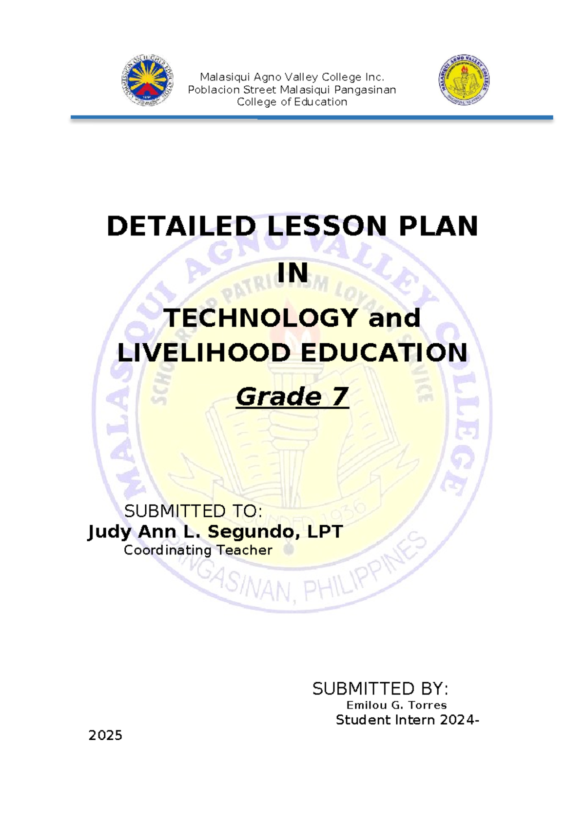 Detailed lesson plan in TLE 7: Basic rules of food preparation and ...