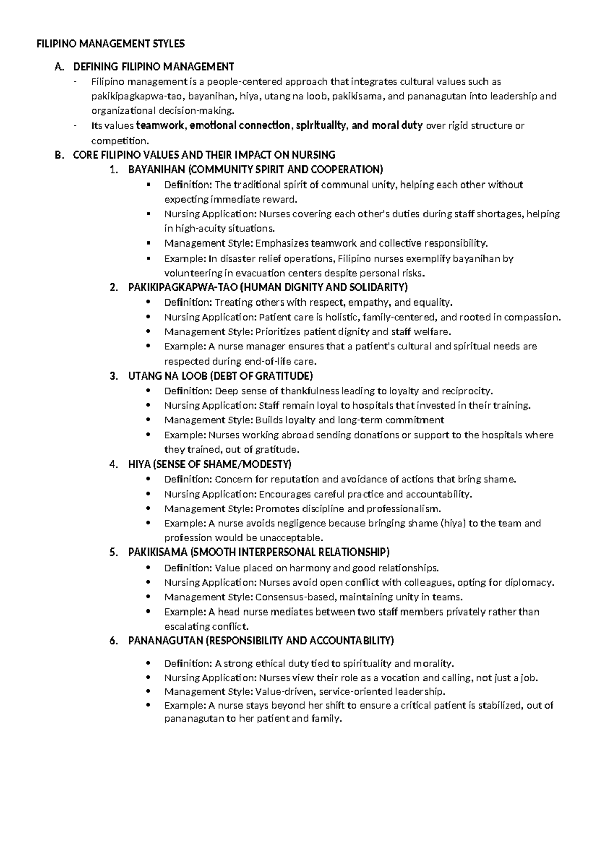 FILIPINO MANAGEMENT STYLES IN NURSING: VALUES & LEADERSHIP INSIGHTS ...