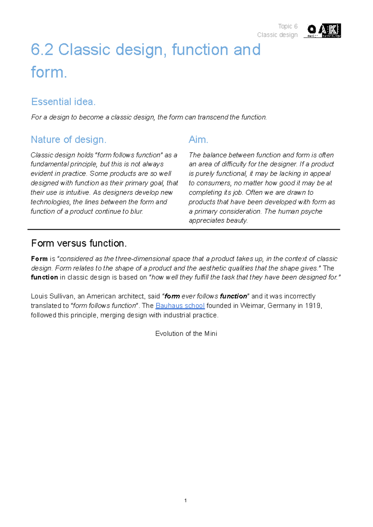 6.2 Classic Design: Balancing Function and Form in Design - Studocu