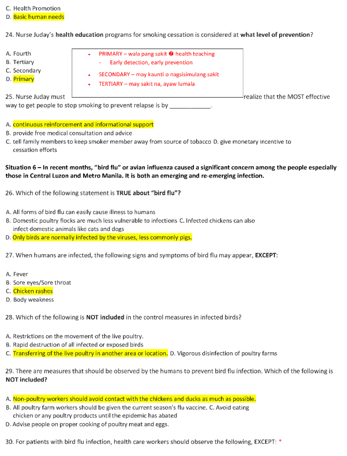 Nursing-test-4-np-i compress-5 - C. Health Promotion D. Basic human ...
