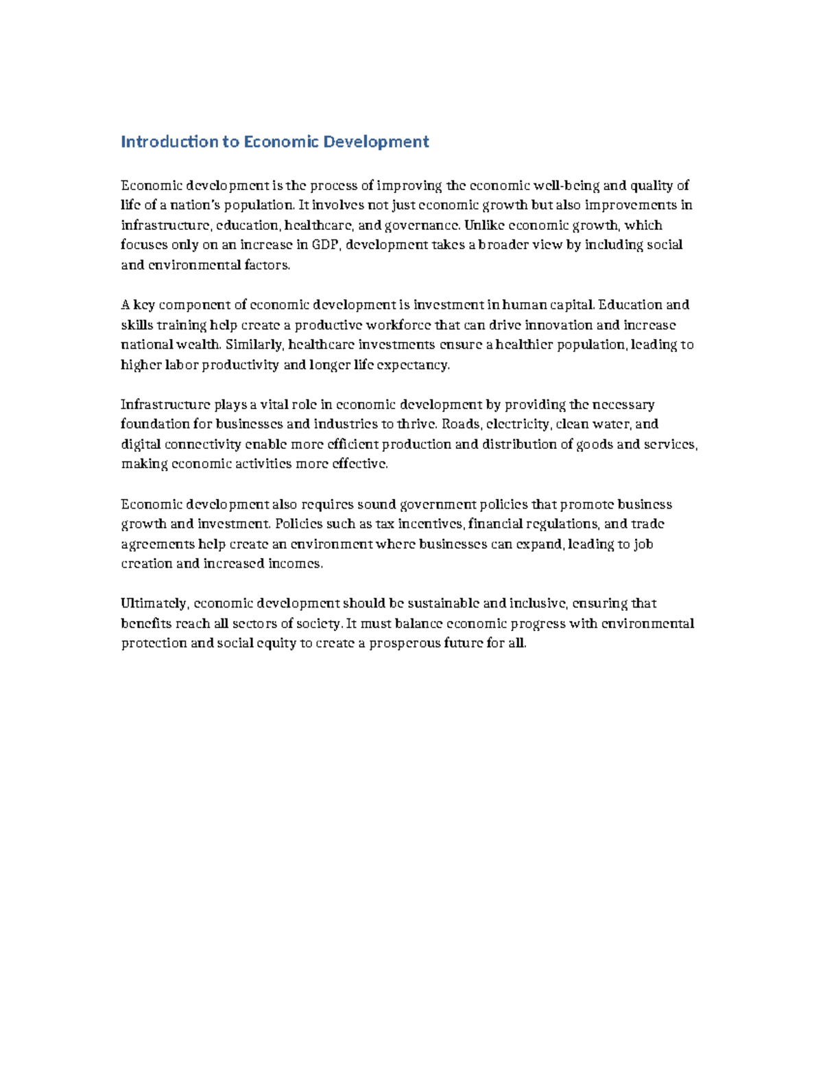 Introduction to Economic Development Expanded - Introduction to ...