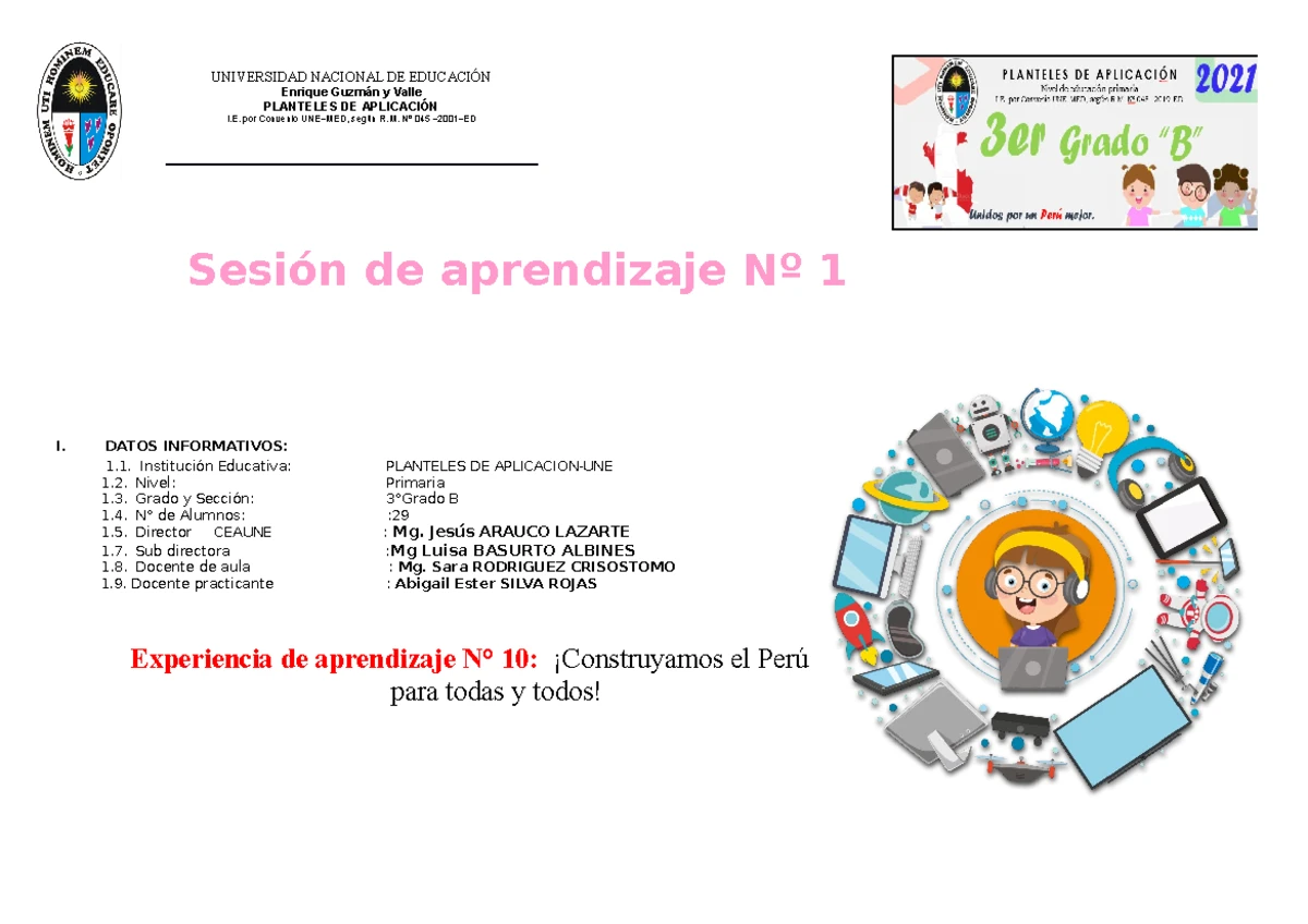 Sesion DE Aprendizaje Bullyng - SESIÓN DE APRENDIZAJE I. DATOS INFORMATIVOS AREA TUTORIA NOMBRE ...
