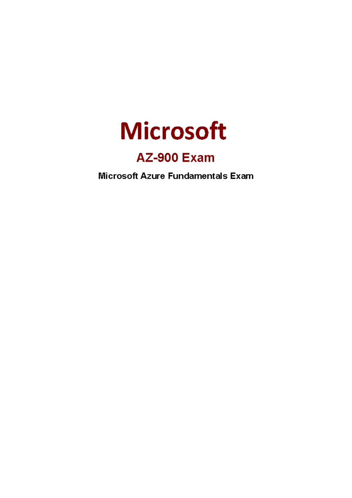 AZ-900 Final Exam Questions & Answers - Microsoft Azure Fundamentals ...