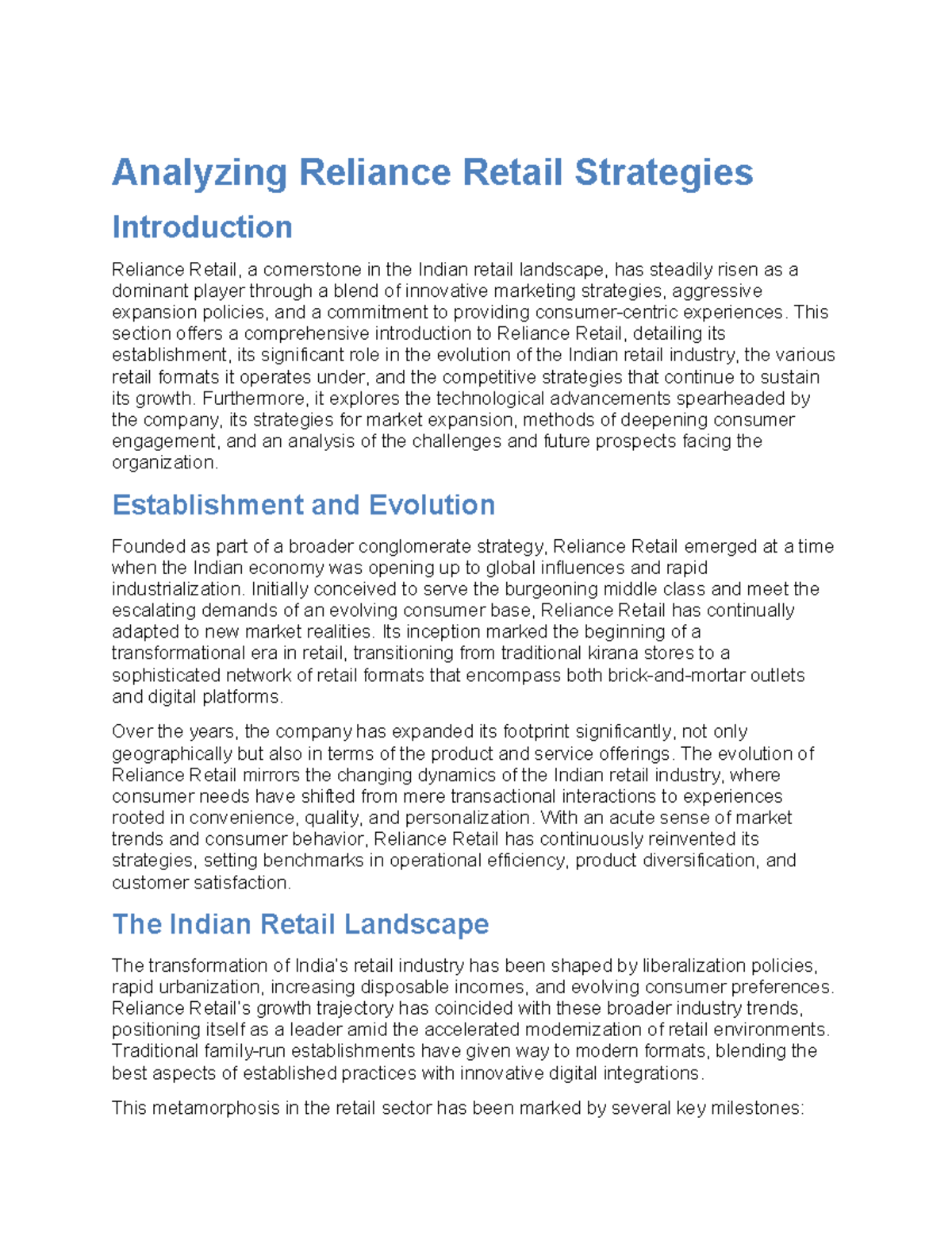 Reliance Retail Strategies: Marketing, Growth & Technology Insights ...