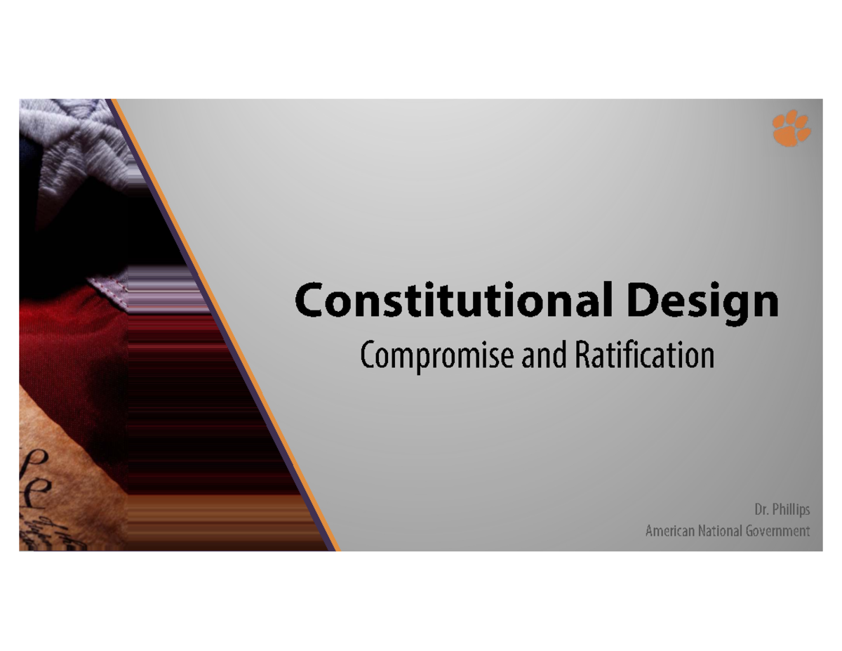 A Constitution of Compromises: Key Issues in AM GOV (POL 101) - Studocu