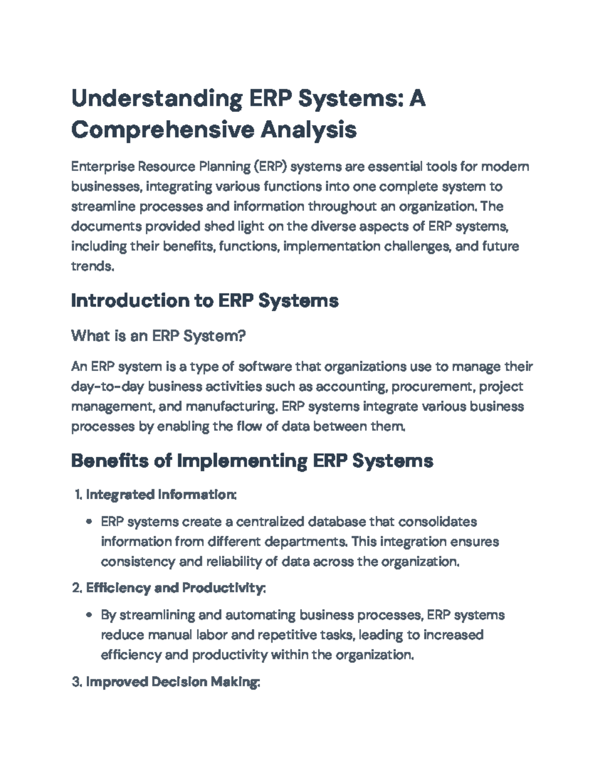 Comprehensive Analysis of ERP Systems: Benefits, Challenges & Trends - Understanding ERP Systems ...