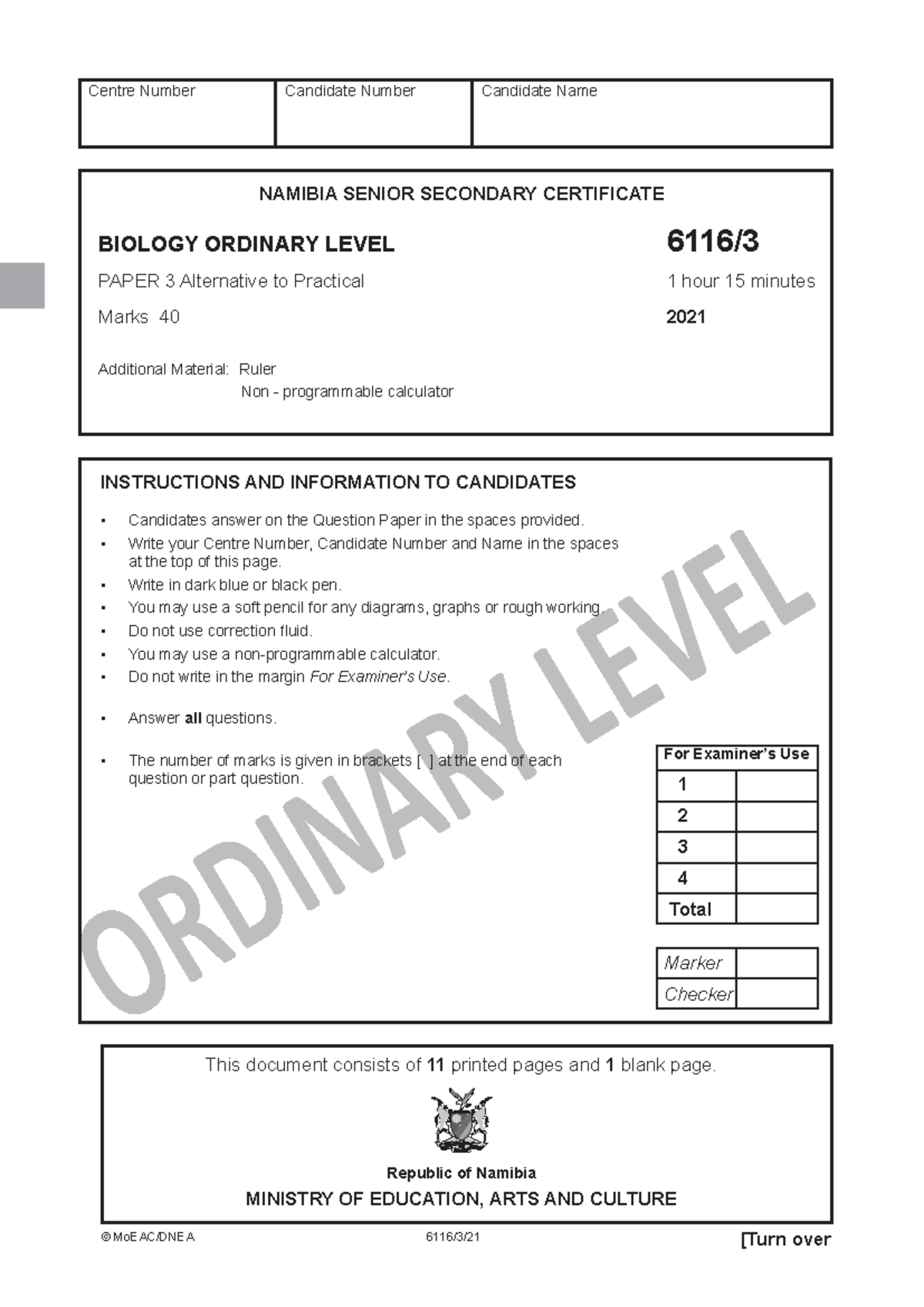 Biology Grade 10 Past Exam Papers - Paper 3 Practical Analysis - Studocu