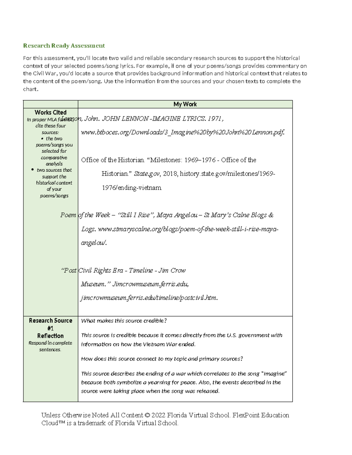 Research Ready Assessment Rubric for Historical Context Analysis - Studocu