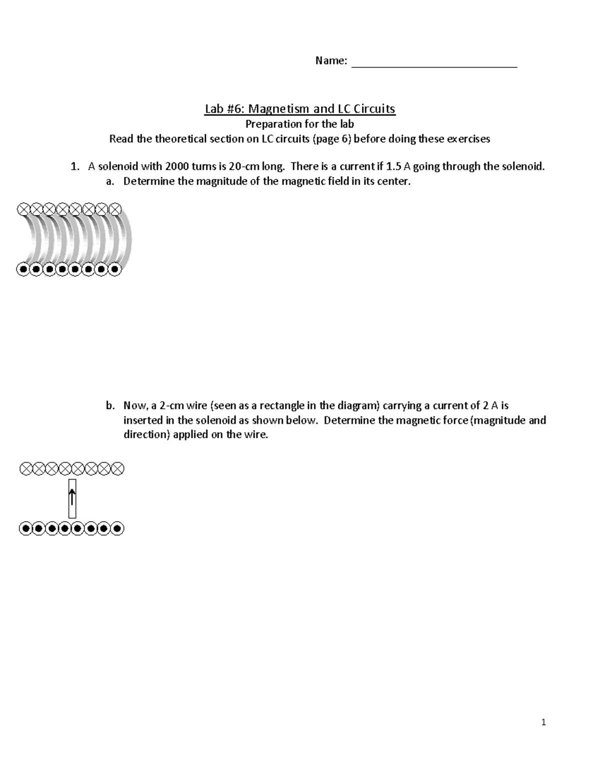 NYB Lab 6 - LC Circuits and Magnetism Preparation W2025 - Studocu