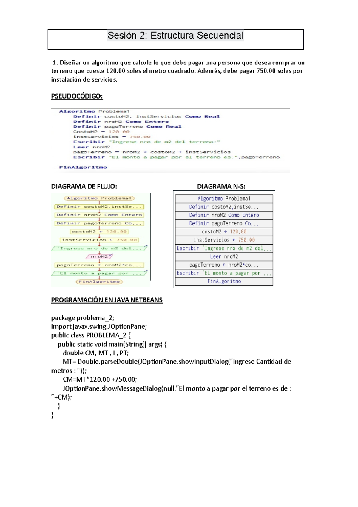 Guía de Laboratorio 2: Algoritmos y Programación en Java - Studocu