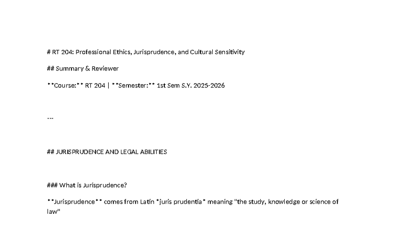 RT 204: Summary of Professional Ethics and Jurisprudence in Radiology ...