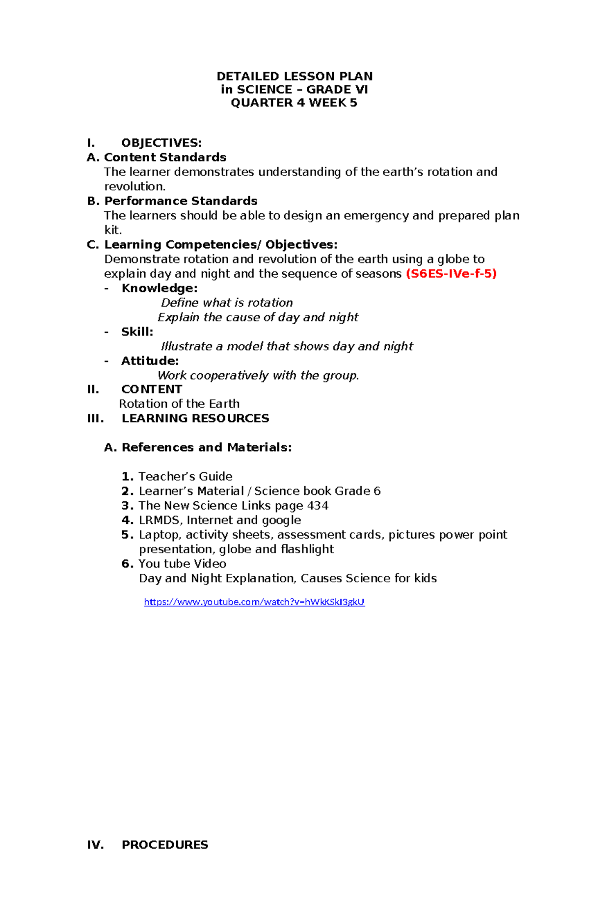 Final-lesson-plan - LESSON PLAN - DETAILED LESSON PLAN in SCIENCE ...