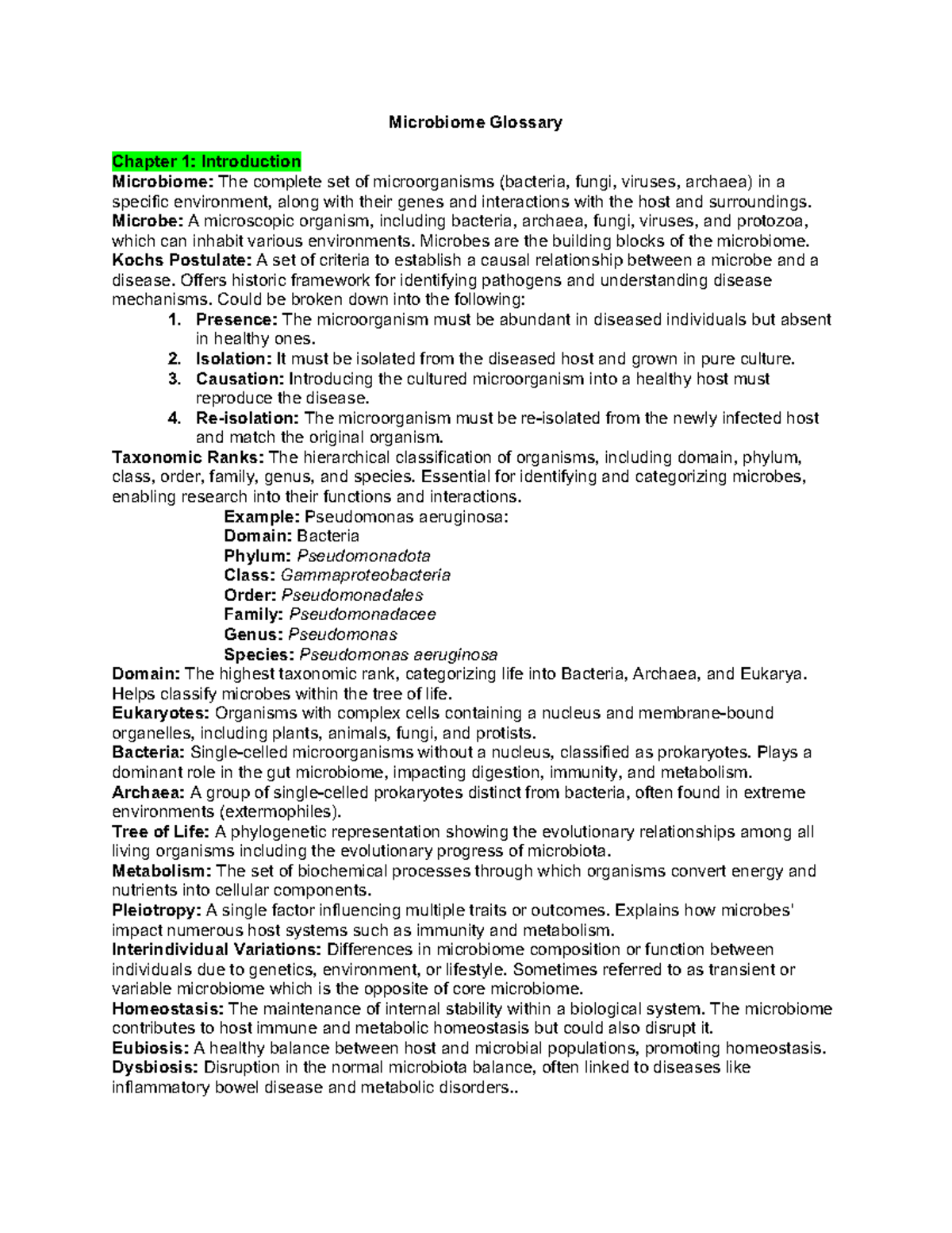 Microbiome Glossary: Key Terms and Concepts for Understanding the ...