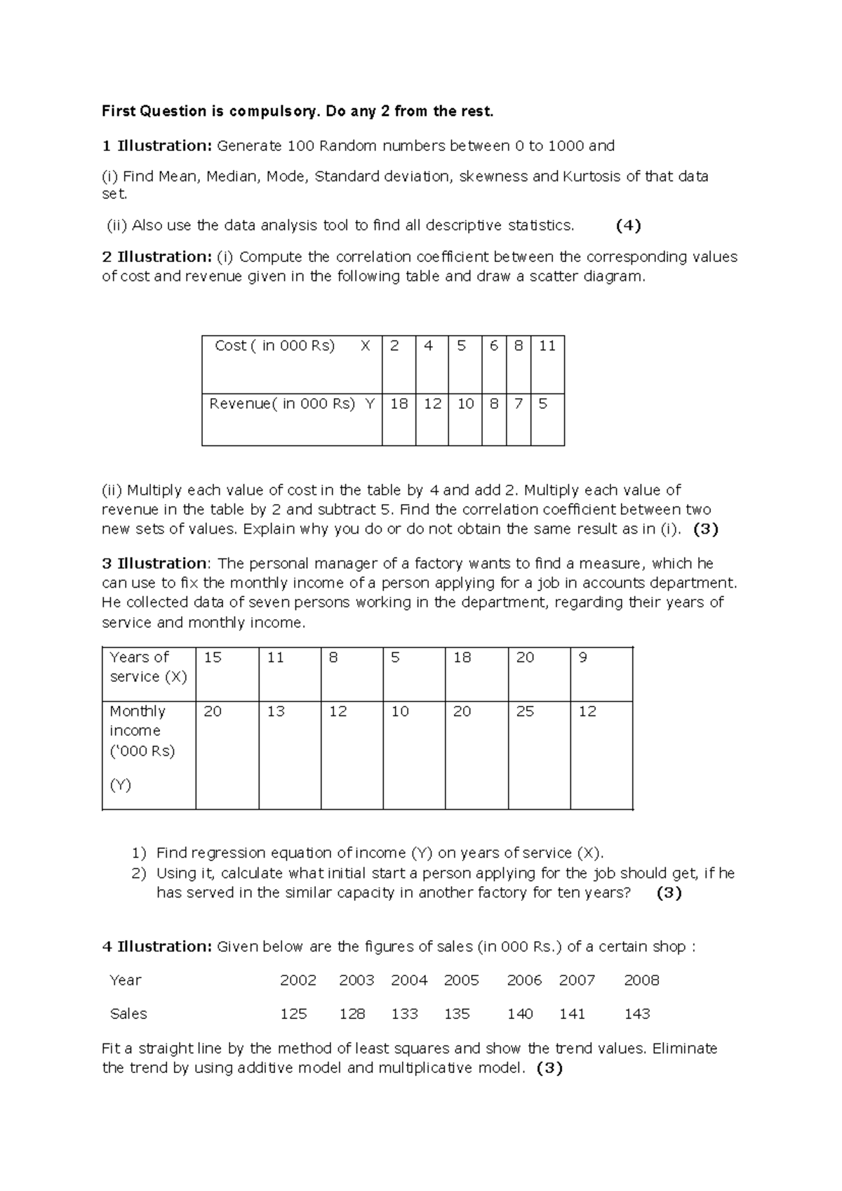 CA B. Statistics - International Business Illustrations and Exercises ...