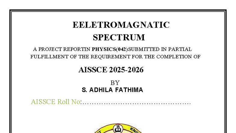 LCR Circuit ( Final) Physics - 1 EELETROMAGNATIC SPECTRUM A PROJECT ...