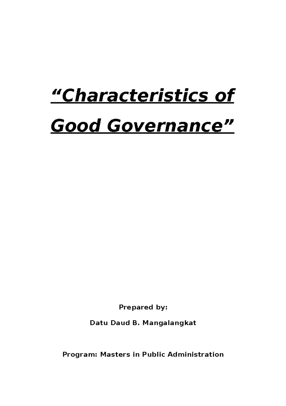 11 Key Principles of Good Governance in Public Administration - Studocu