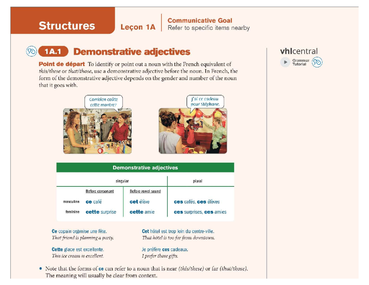 VHL Chemins 2 - Leçon 1A: Structures de Buts Communicatifs - Studocu