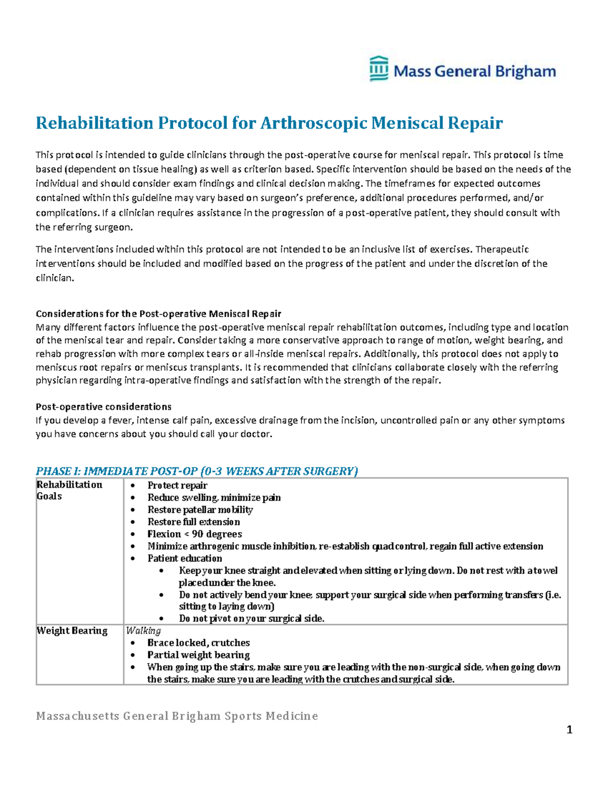 Rehabilitation Protocol for Meniscus Repair: A Comprehensive Guide ...