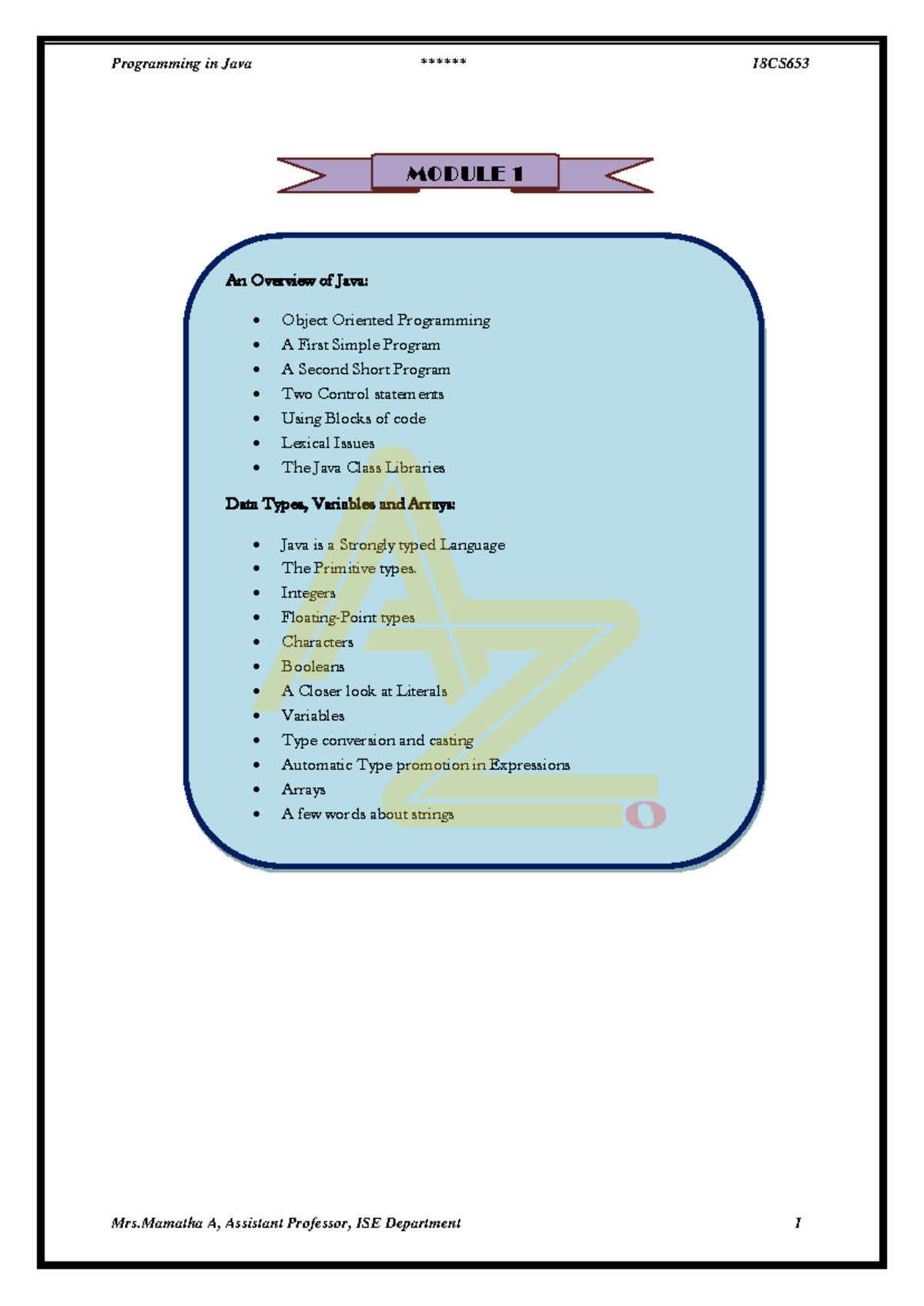 Java Programming Basics (CS101): An Overview and Core Concepts - Studocu