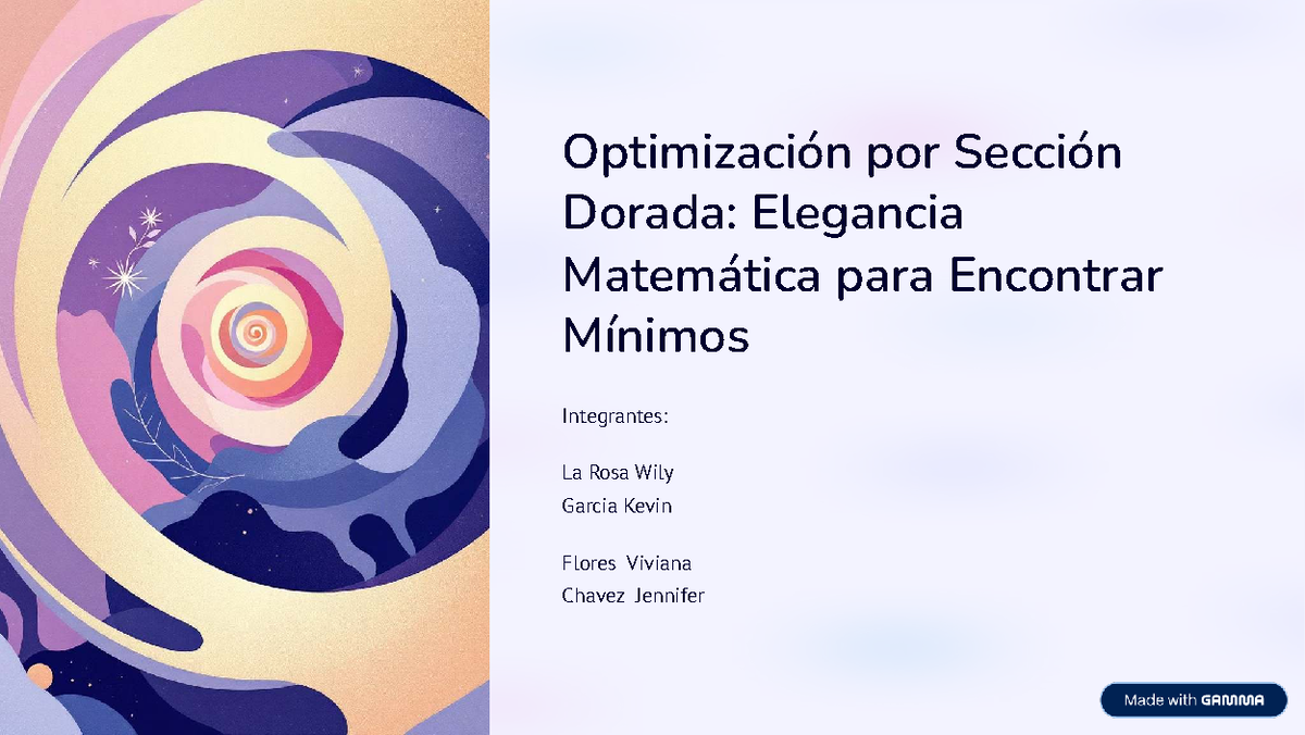 Optimización por Sección Dorada: Método y Ejercicios en Python - Studocu