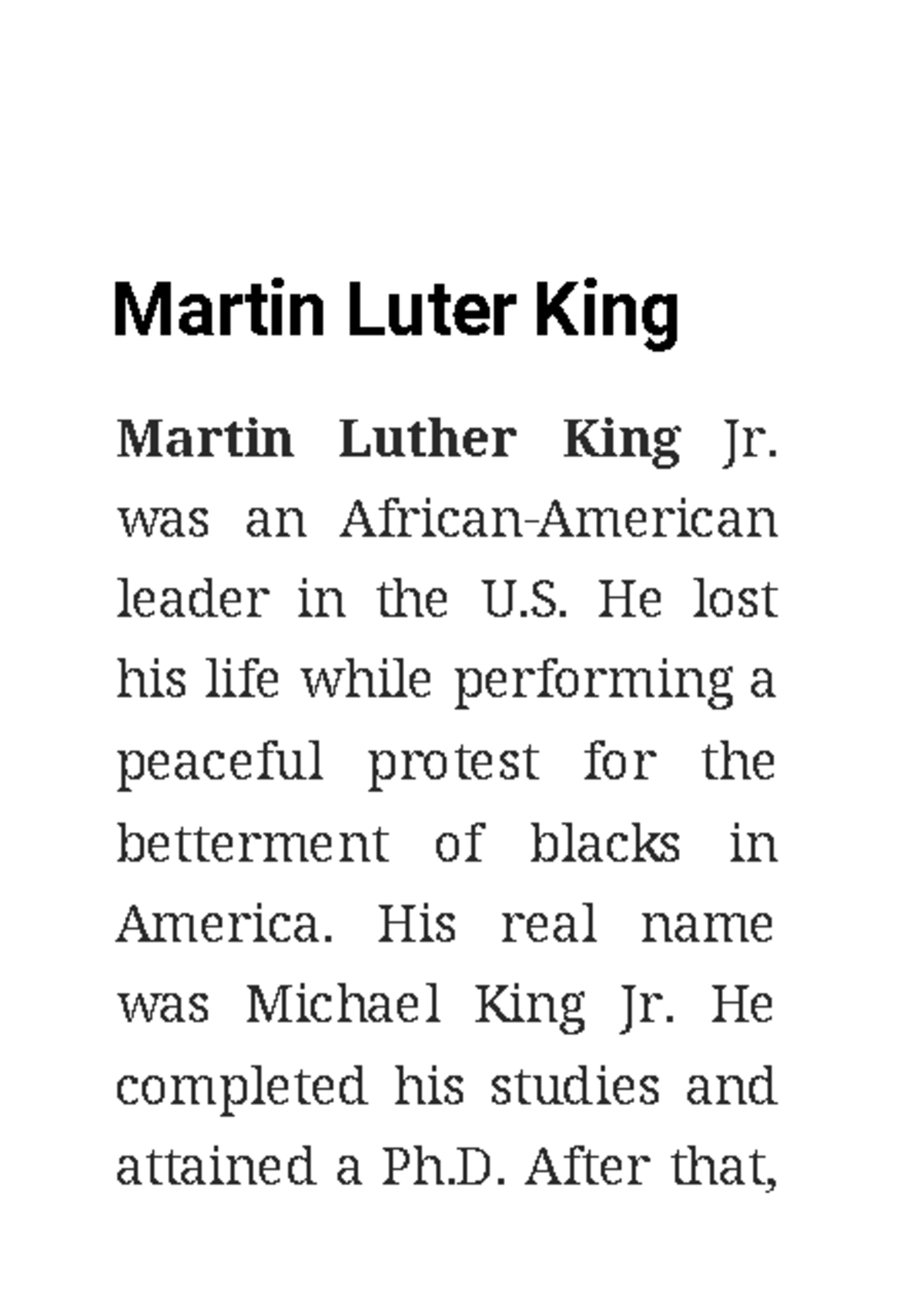 Martin Luther King Essay: His Life, Impact & Legacy for Students - Studocu