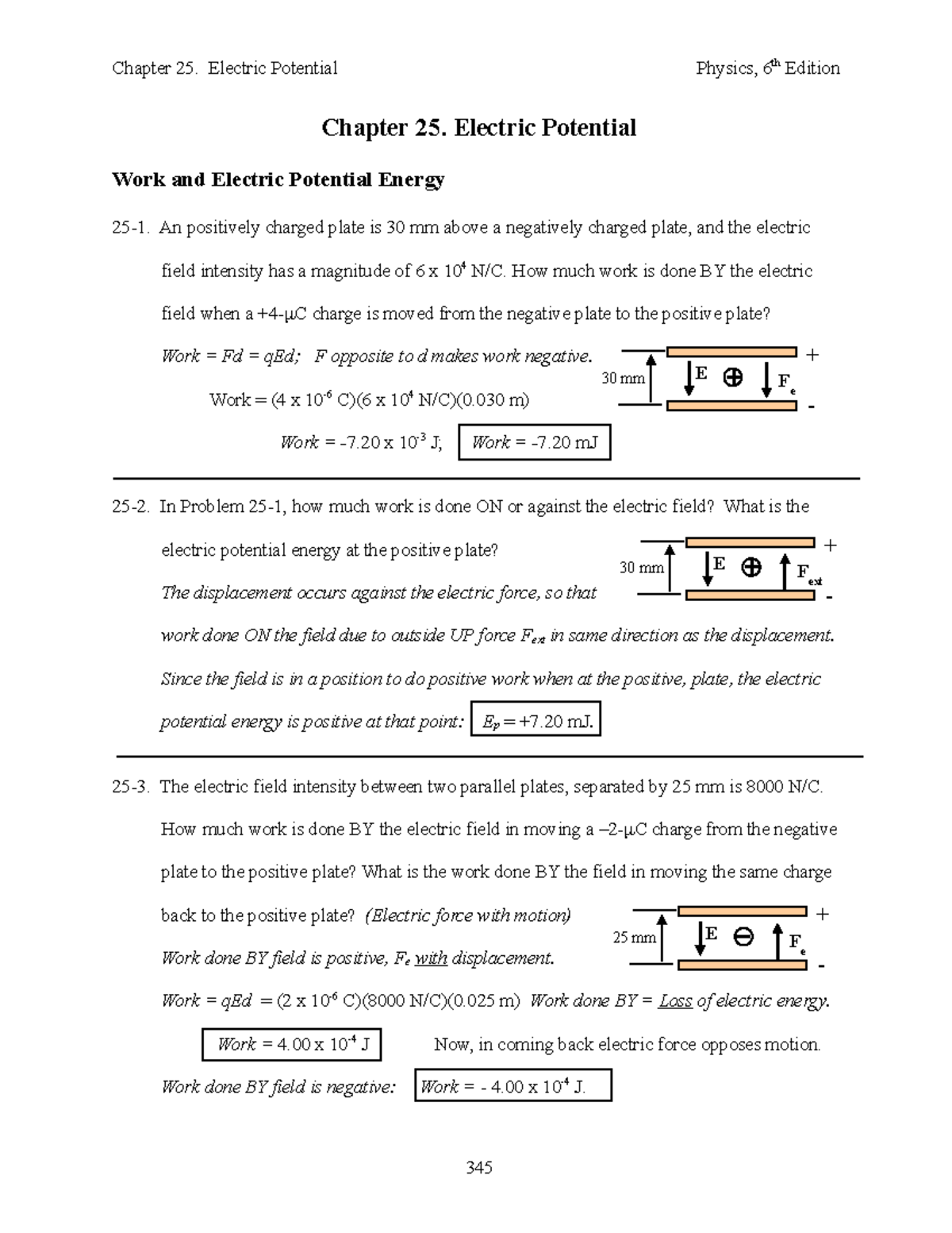 Anschp 25 - Chapter 25. Electric Potential Work and Electric Potential ...
