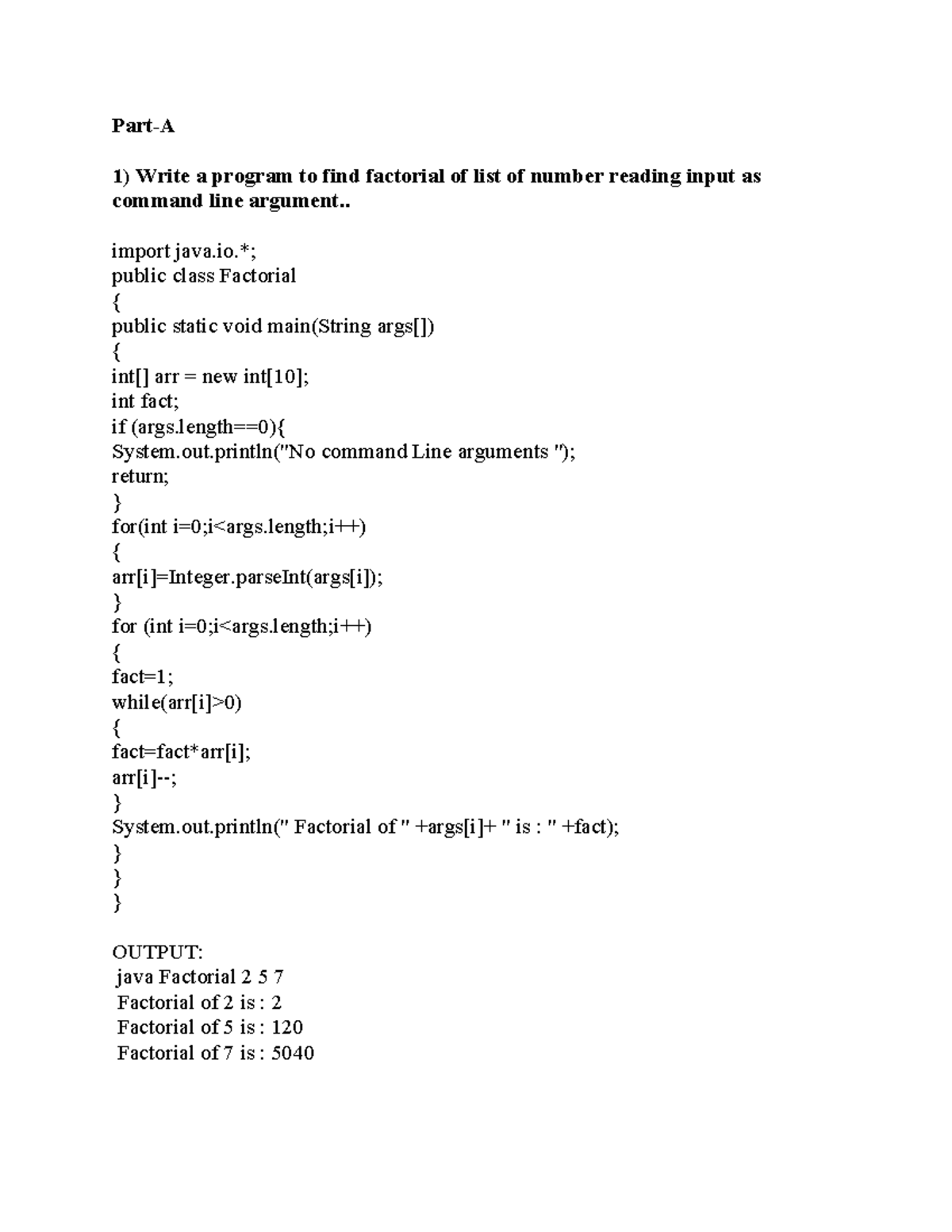 Java Programming Exercises: Factorial, Prime Numbers, and More (CS101) - Studocu