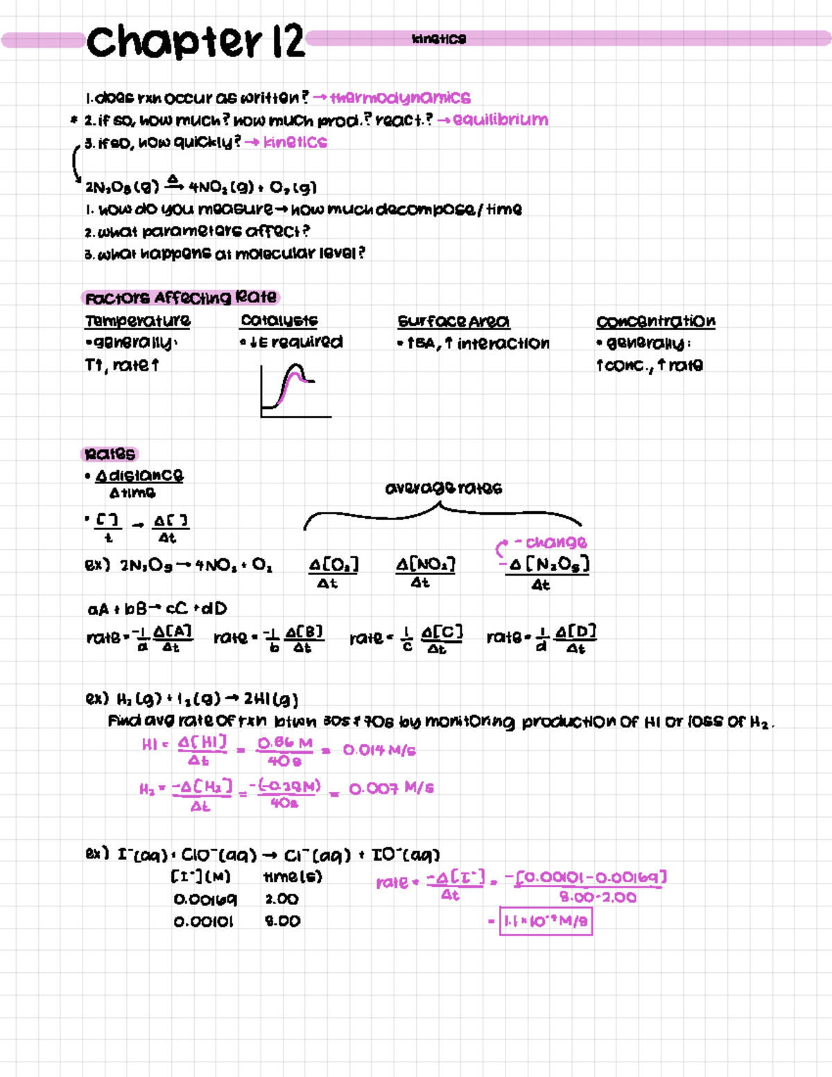 General Chemistry Ch. 12-17 - Chapter 12 kinetics I. does ran occur as ...