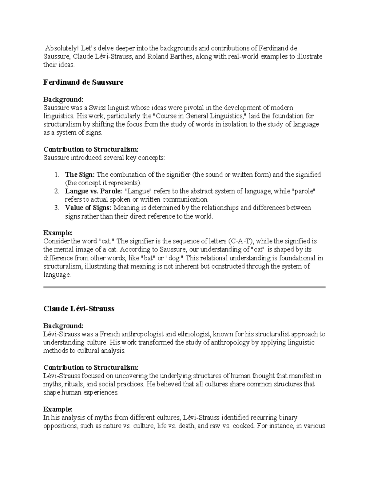 Proponents of Structuralism: Saussure, Barthes, and Their Contributions ...
