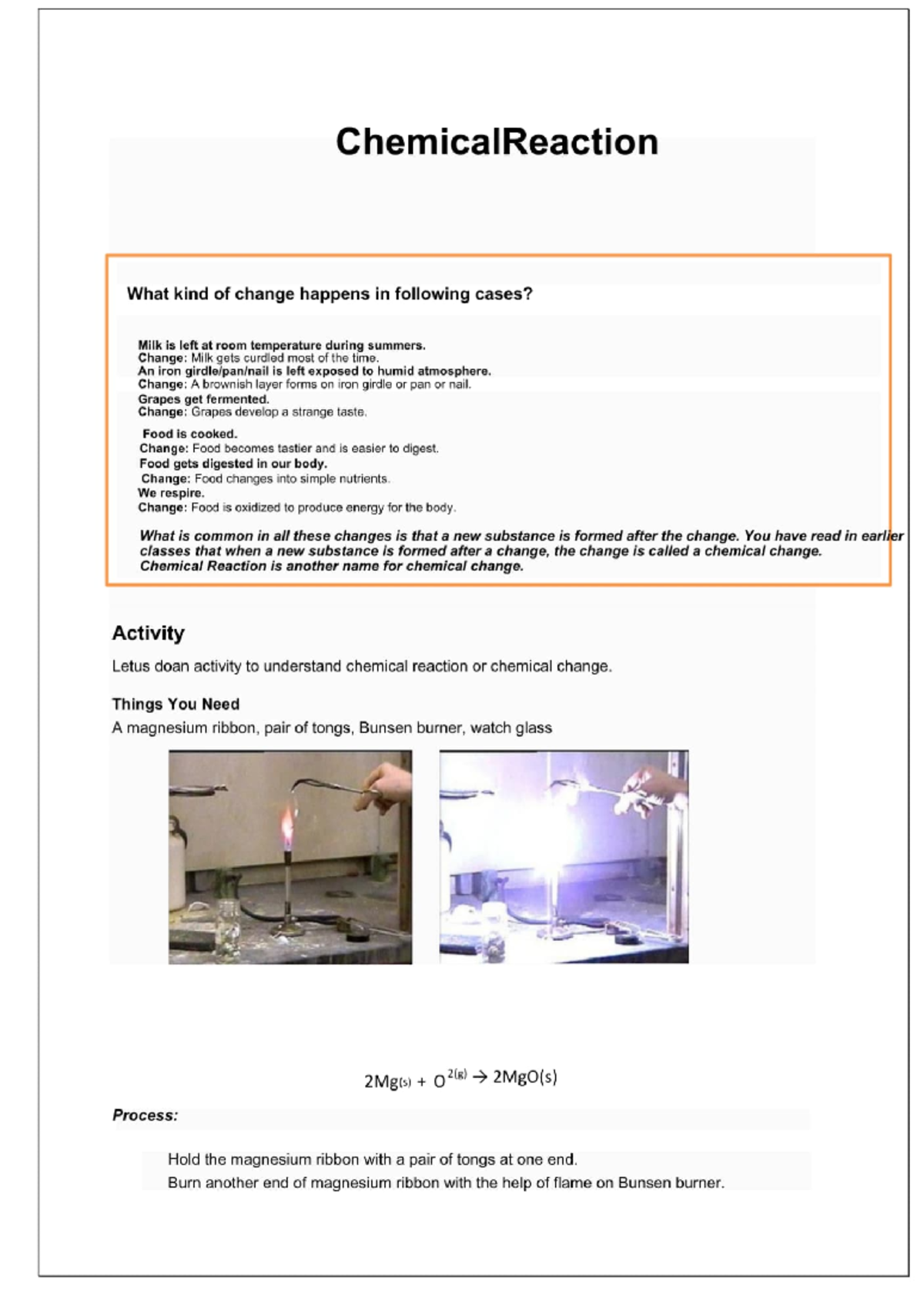 Chemical Reactions: Understanding Changes and Equations (BBA9C67C ...