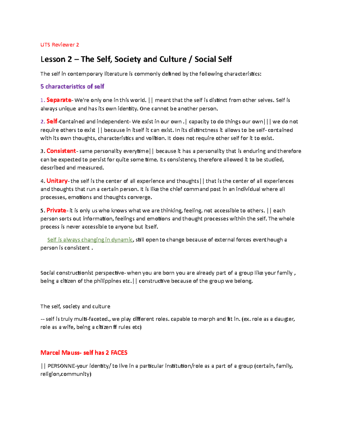 UTS Lesson 2: The Self, Society and Culture - Exploring Identity ...