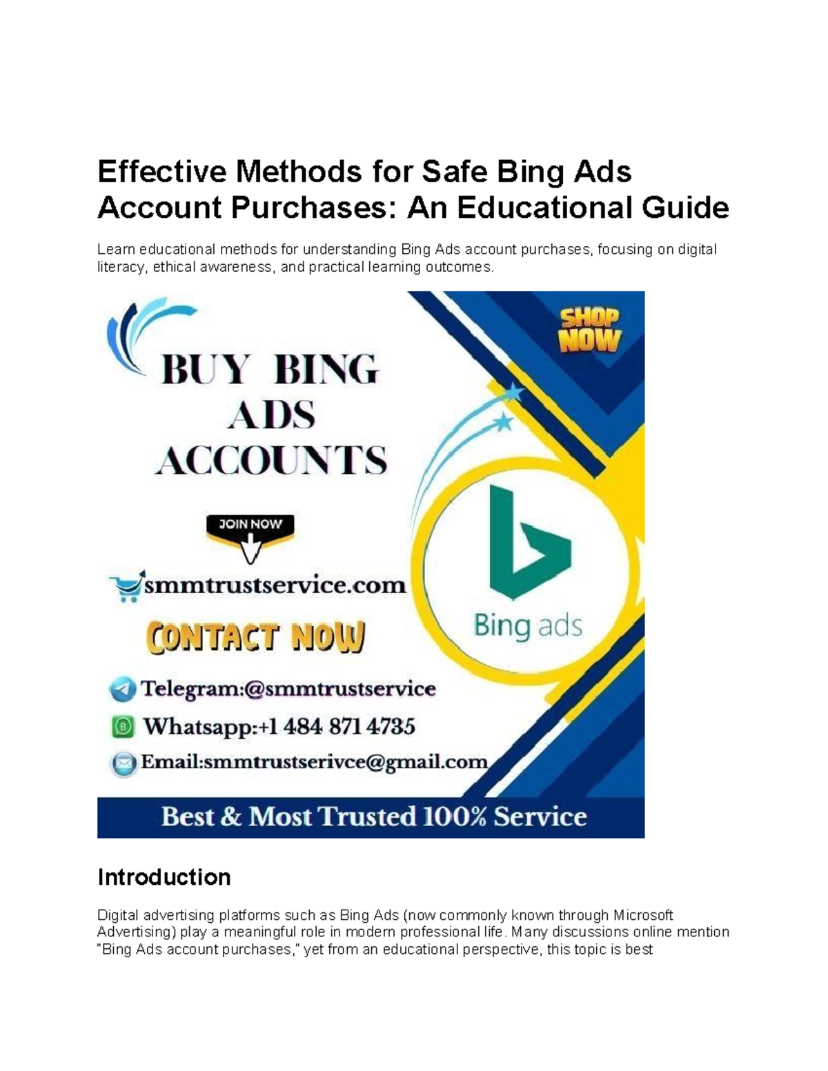 Educational Guide: Understanding Bing Ads Account Purchases (Course ...
