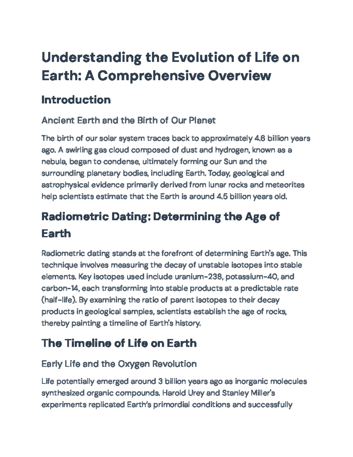 Understanding the Evolution of Life on Earth: Key Milestones and Events ...