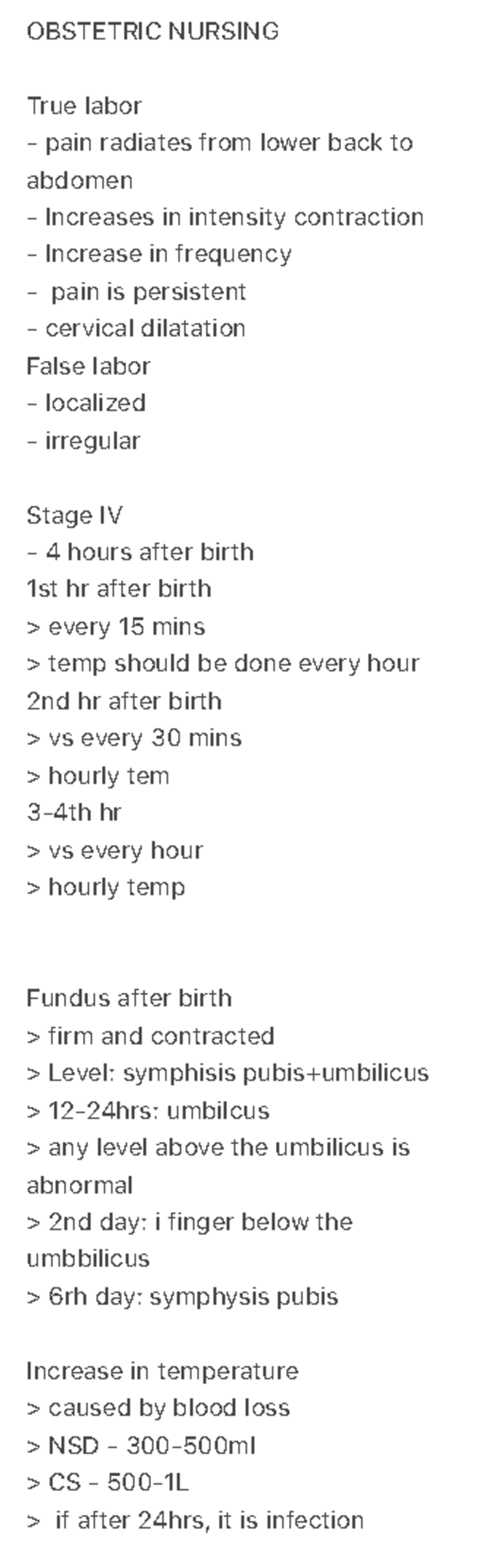 Obstetric Nursing: Key Concepts & Management Strategies for OB 1 - Studocu