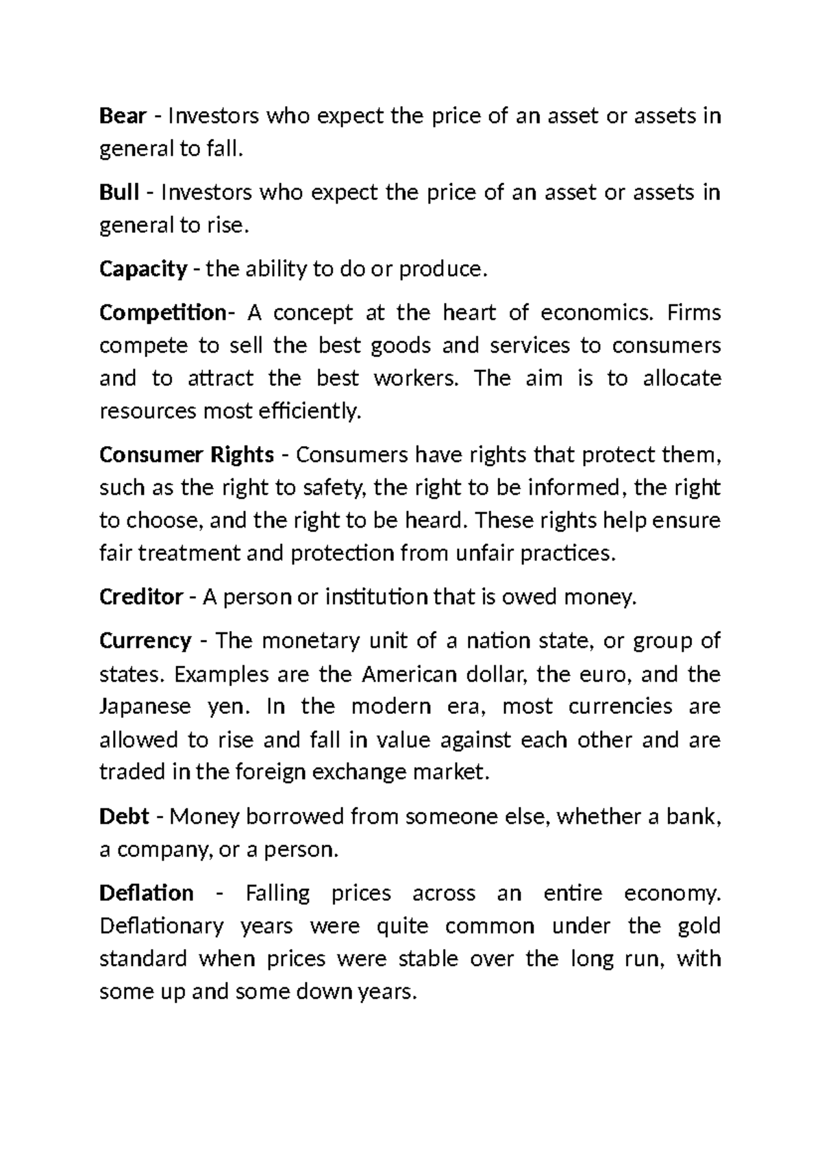 Applied Economics: Key Concepts and Definitions for 12 AP21 - Studocu