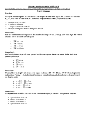 Chapitre 4 - Chapitre II : Systèmes optiques – Stigmatisme ...