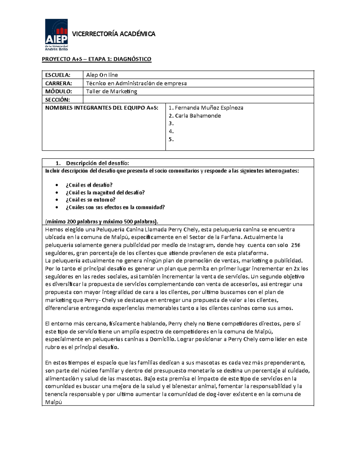 Registro+Etapa+1+Diagn%C3%B3stico - VICERRECTORÍA ACADÉMICA PROYECTO A ...