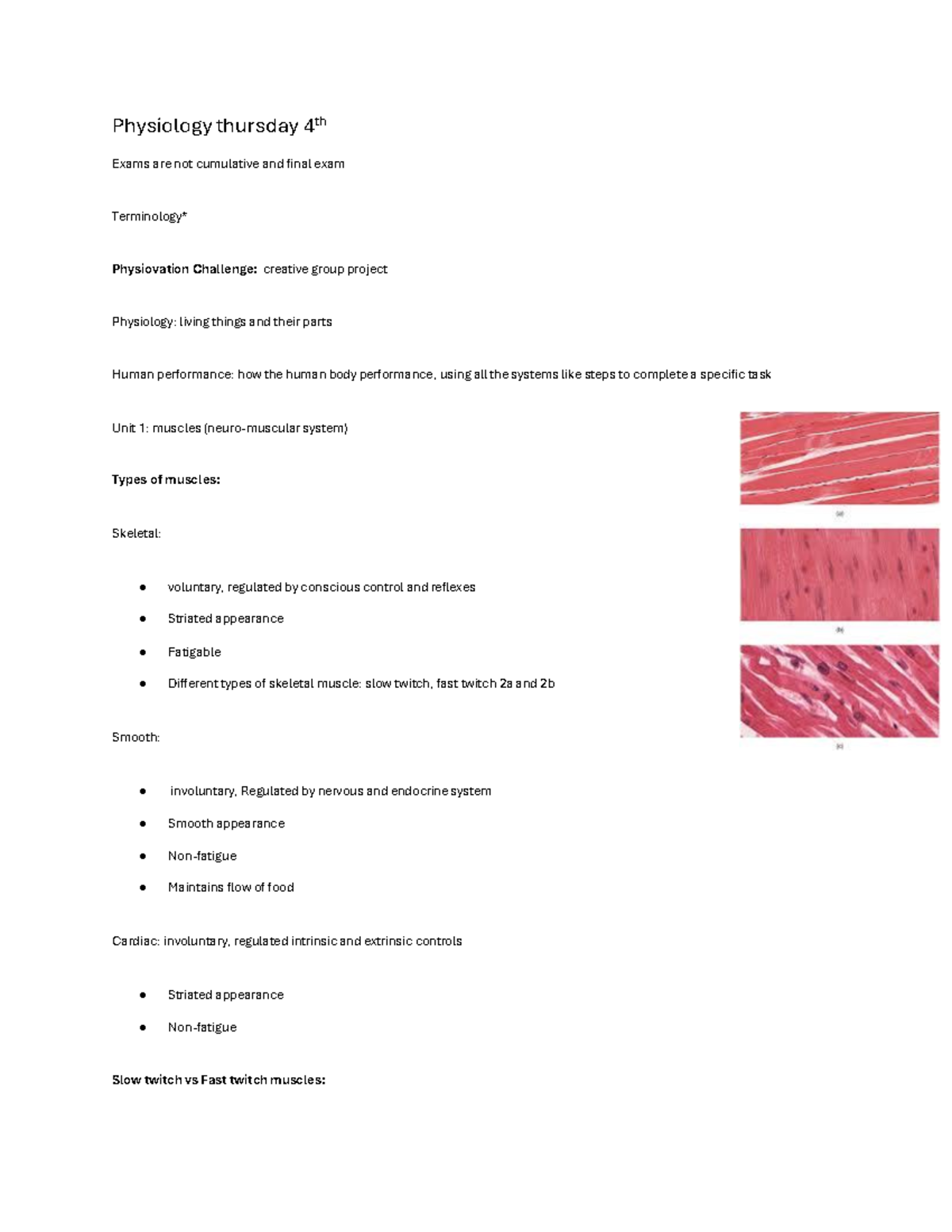Physiology 101: Muscle Contraction Mechanisms and Functions Exam Notes ...