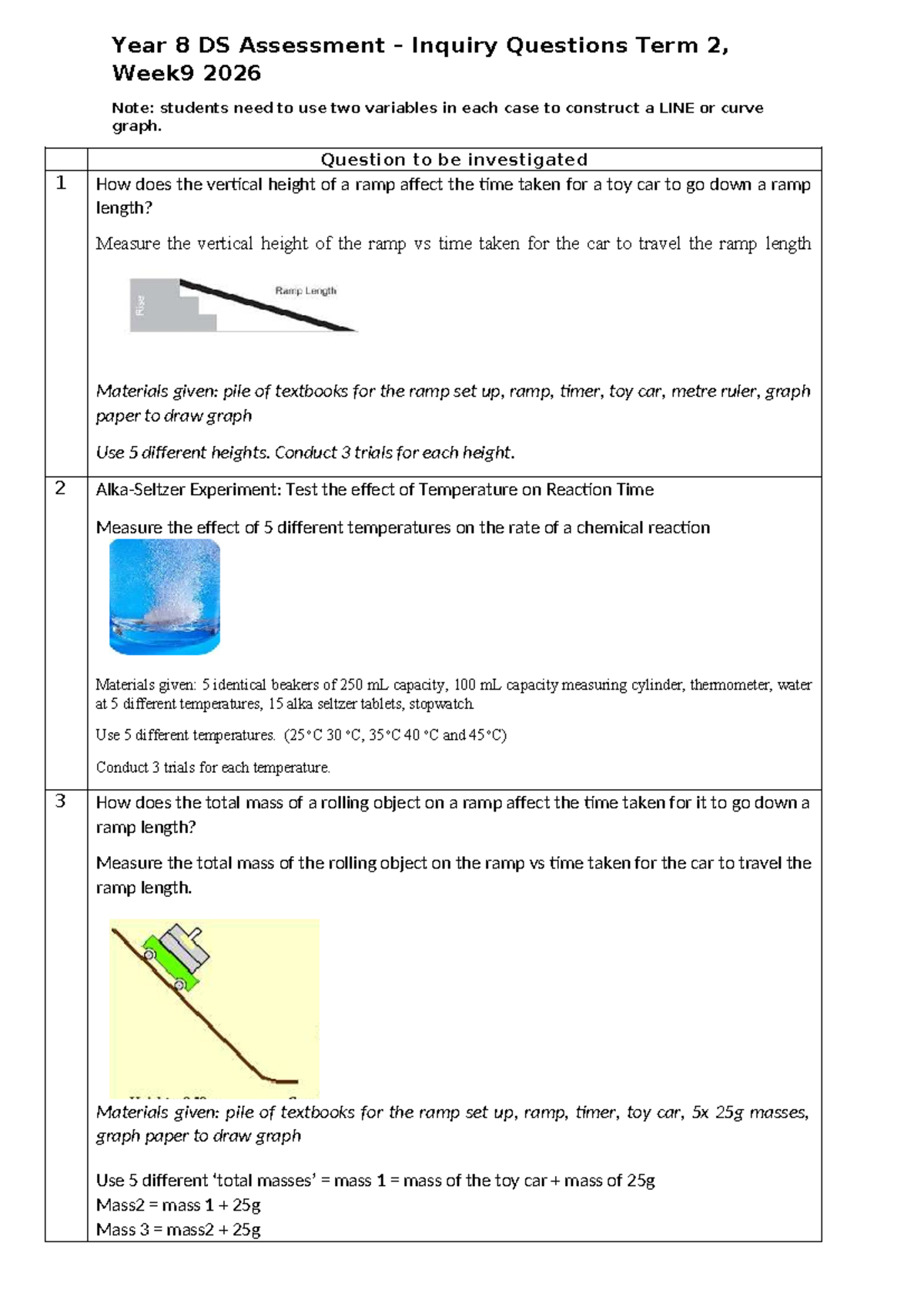 Year 8 DS Assessment Inquiry Questions Term 2, Week 9 2026 - Studocu